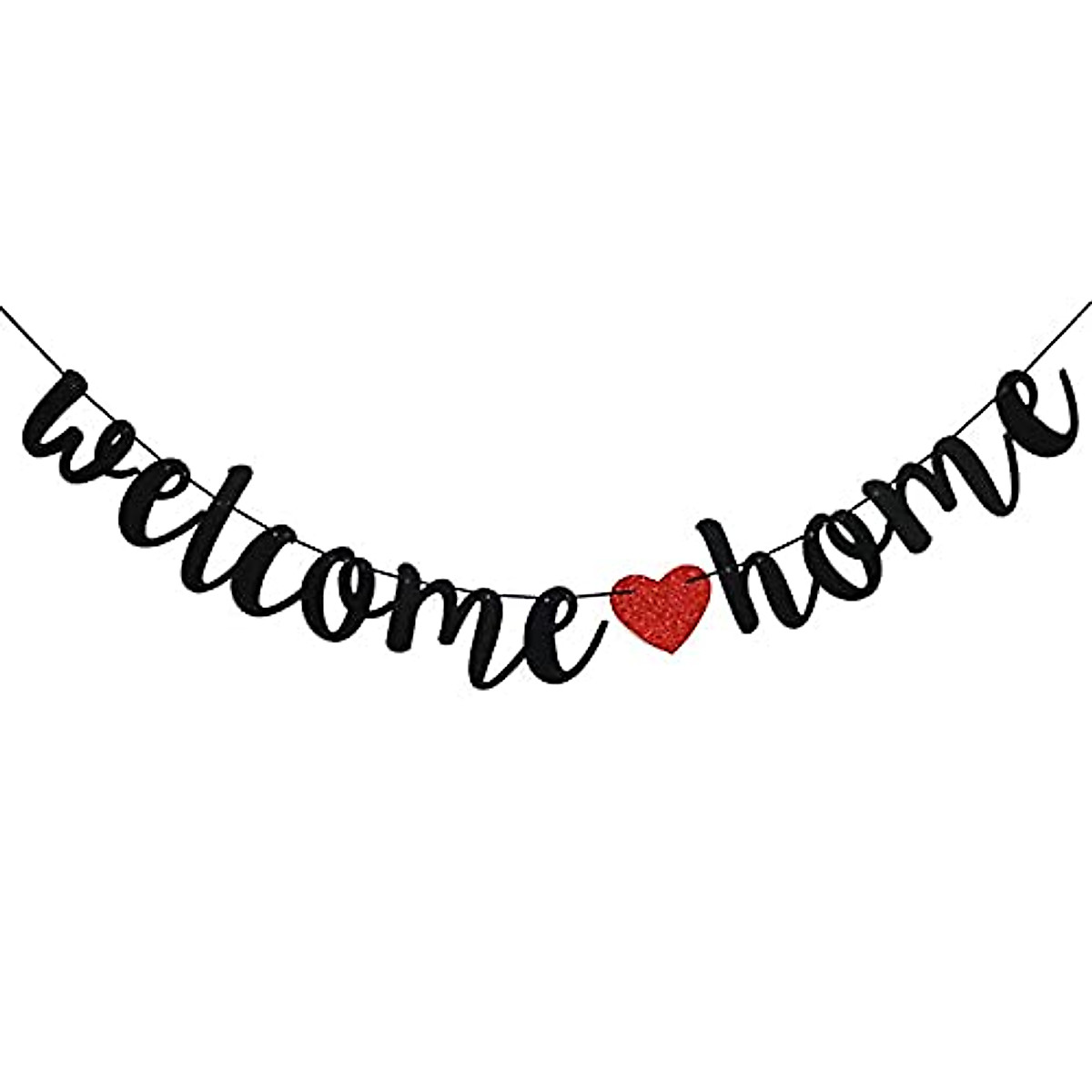 Welcome Home Banner Welcome Back Party Decorations for Military Marines Black Glitter Welcome Home Banners for Patriots Welcome Home Elder Family Party Supplies