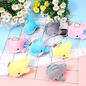 Zomiboo 12 Pcs Mini Animal Plush Toys Dolphin Stuffed Animals Sea Turtle Stuffed Animals Small Tiny Ocean Mini Plush Toys for Keychain Decoration Baby Xmas Bag Fillers Stocking Stuffs (Dolphin)