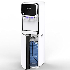 SOOPYK Water Dispenser Cooler Bottom Load Loading with 3 Temperatures Setting 3-5 Gallon Self Cleaning Cold and Hot Water Durable Steel Frame Child Safety Lock Removable Drip Tray for Home Office