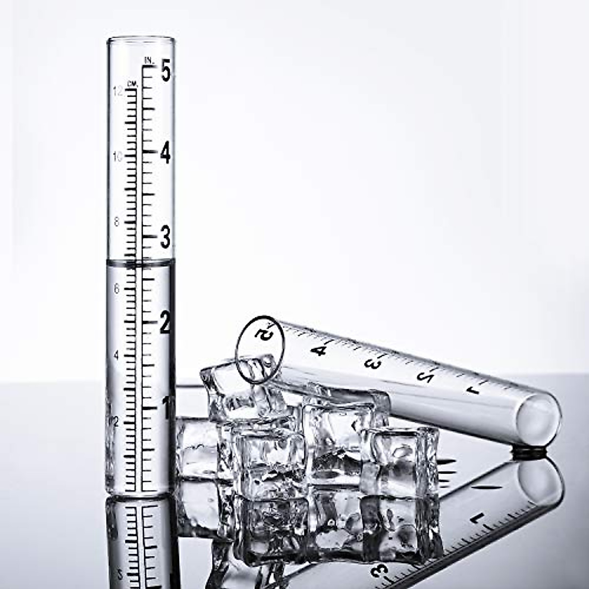 Frienda 4 Pieces Capacity Rain Gauge Glass Tube Replacement Rainfall Test Tube with Scale for Yard Garden Outdoor Home (4, 5 Inch)