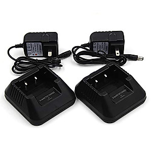 (2-Pack) Li-ion Battery Desktop Charger for Baofeng UV-5R UV-5RA UV-5RB UV-5RC UV-5RD UV-5RE UV-5RePlus TYT TH-F8 Two Way Radio