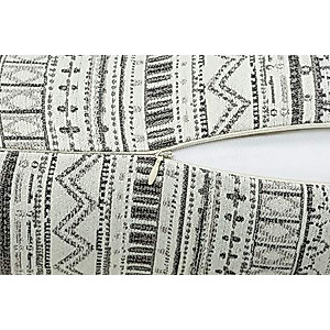 Mika Home Pack of 2 Throw Pillow Cases Decorative Pillow Covers for Home Decoration, Bohemian Striped Geometric Pattern, 22x22 Inches,Gray Cream