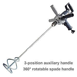 MAXXT Drill Mixer Set with Spade Handle 1/2 inch Electric Corded Mixing Drill Machine 9A Motor Concrete Mud Mixer