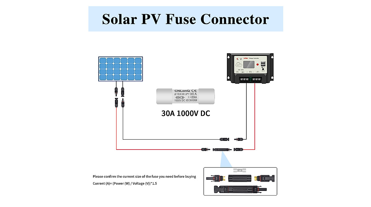Poyiccot 30A Solar Inline Fuse Holder - Waterproof & Durable