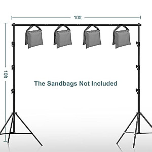 FUDESY Photo Video Studio 10 x 10Ft Heavy Duty Adjustable Backdrop Stand,Background Support System for Photography with Carry Bag,Two Pieces Spring Clamps