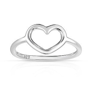 Savlano 925 Sterling Silver Heart Stackable Ring Band for Women - Made in Italy Comes With a Gift Box (7)