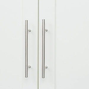 High Wardrobe and Kitchen Cabinet with 2 Doors, 2 Drawers and 5 Storage Spaces,White