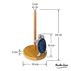 Turtle Paper Towel Holder, Kitchen Countertop Paper Towels Holder, Wooden Paper Towel Holder, Coastal Sea Turtle Decor, Blue Beach House Decor // Rustic Lane