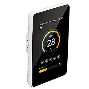 Smart WiFi Thermostat with App Control, IP20 Protection Transparent Screen 100-250VAC 1℃ Home Smart WiFi Thermostat with Screws for Water Heating (16A)