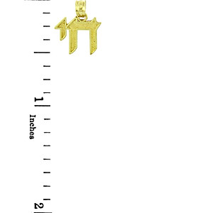 14k Yellow Gold Jewish Charm Chai Pendant