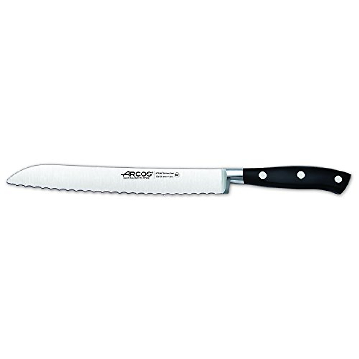 ARCOS Forged Block Knife Set 6 piece Nitrum Stainless Steel. 4055 gr. Multi-use Cooking Knife for Cutting Meat and Vegetables. Ergonomic Polyoxymethylene POM Handle. Series Riviera. Color Black.