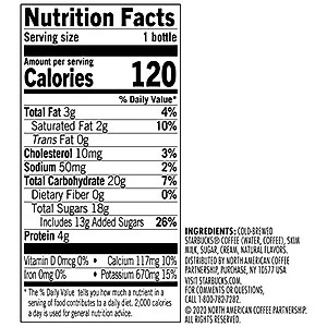 Starbucks RTD Coffee, Cold Brew, Vanilla Sweet Cream , 11oz Glass Bottles (6 Pack)