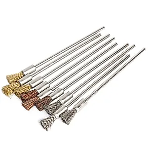 9pcs Scratch Brush Pen Set, Stainless Steel/Brass/Bristles Pen Style Prep Sanding Brush,Removing Corrosion and Rust, Electrical Circuit Boards and so on