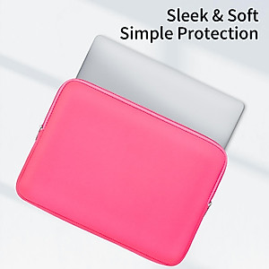 RAINYEAR 13 Inch Laptop Sleeve Compatible with 13.3" MacBook Air/Pro M1 M2 M3 M4 A3240 A3113 A2681 A2337 A1932 A2179 A2338 A1706 A1708 Carrying Computer Bag Protective Cover Case(Bright Pink)