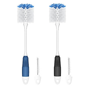 Amazer 2 Pack Bottle Cleaner Brushes, Flexible Water Bottle Brush for Cleaning, Long Handle Dish Scrub Brush for Cups, Coffee Mugs, Pitchers