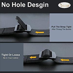 JASGOOD Tactical Heavy Duty Reinforced Nylon Belt for Men Adjustable Military Webbing Belt Strap with Metal Buckle (Pants Size Below 42 Inches, 2-Black)