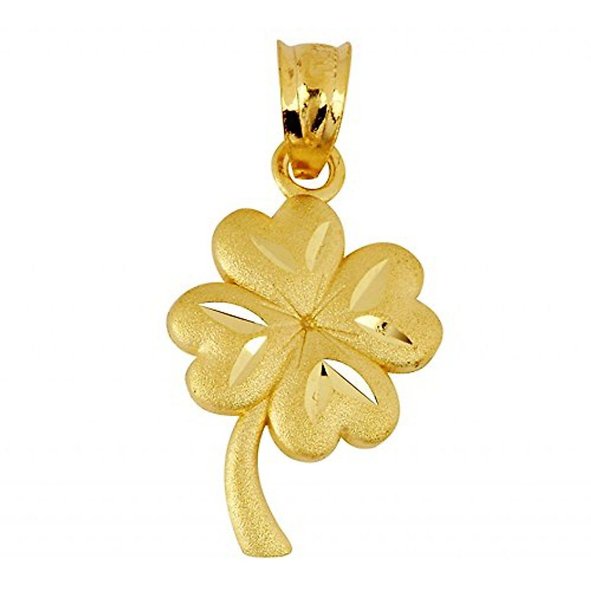 Celtic Pendants 14K Yellow Gold Lucky Irish 4-Leaf Clover