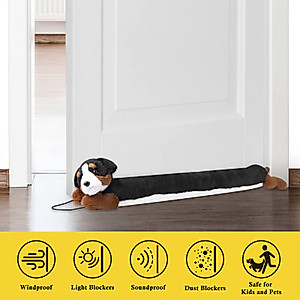 fowong Door Draft Stopper 36inch, Decorative Bernese Dog Noise Blocker for Bottom of Door Seal Gap Dust Proof Door Stopper Save Energy Door Guard