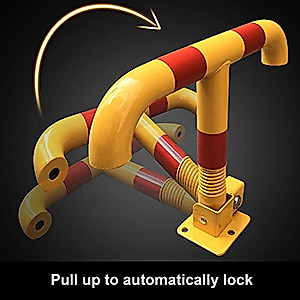 Heavy Duty Car Parking Space Lock Bollard T Shape with Spring Foldable Parking Barrier Safety Barrier for Commercial, Private Use (Color : Black, Size : 60x55cm)