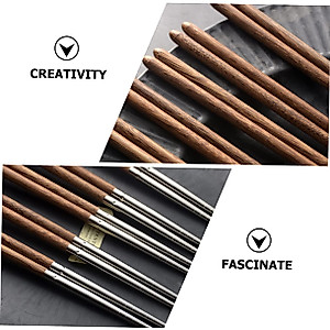 COLLBATH 5 Pairs Non Reusable Stainless Steel Chopsticks Lightweight Dishwasher Chopsticks for Everyday Use