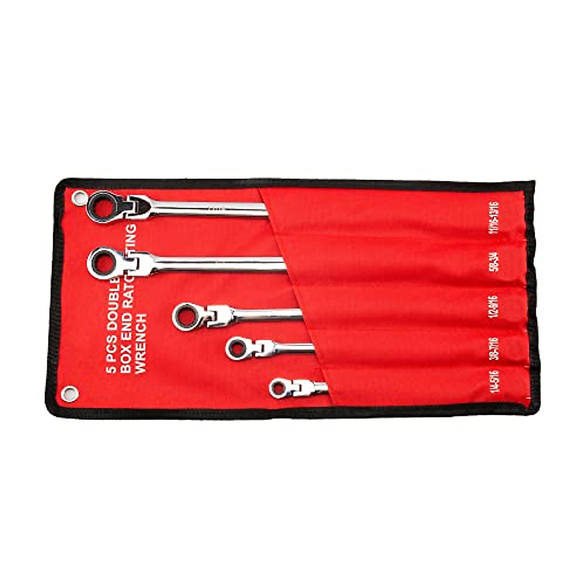 VCT 5pc Flex-Head Double Box End Ratcheting Wrenches CrV XL Design SAE 1/4" Through 13/16"…