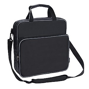 Zipper Binder, 2 Inch 3-Ring Binder with Zipper, Multi Pockets Organizer Binder, 500 Sheet Capacity, Comes with Shoulder Strap, Black