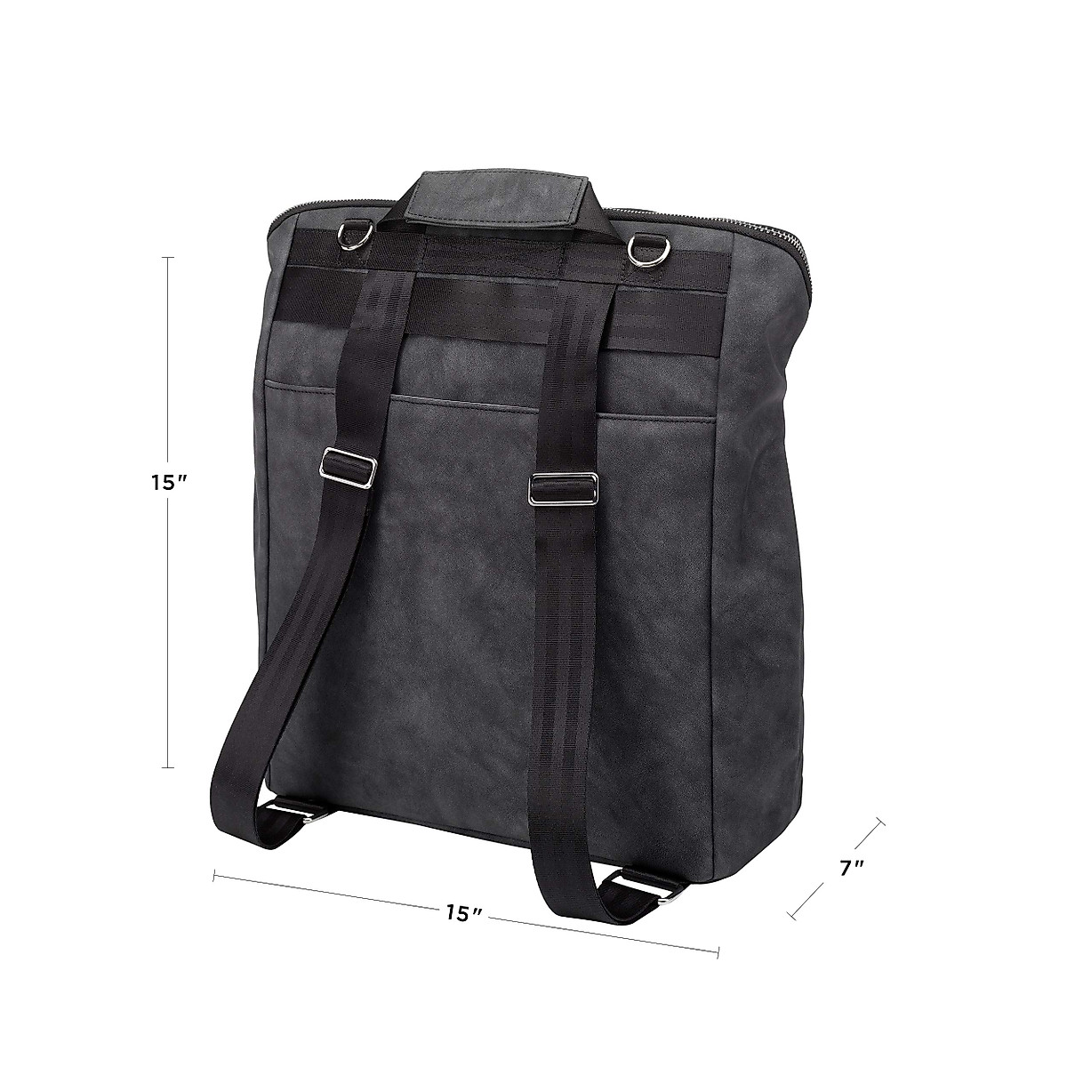 Petunia Pickle Bottom Cinch Convertible Diaper Bag Backpack for Busy Parents, Stylish, Spacious, & Secure, Fits All Essentials for Everyday Use or Travel (Midnight Leatherette)