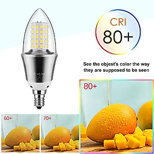 tebio E12 Base LED Bulbs, Daylight 6000K Candelabra led Light Bulbs, Corn led Bulbs 100 watt Equivalent 8 Pack, Non-Dimmable, UL Listed, 1200 Lumens, Cool White Light Bulbs