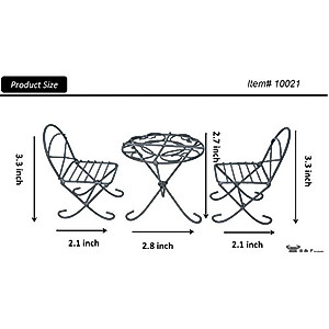 G & F Products MiniGardenn 10021 Fairy Garden Miniature Mini Dollhouse Bistro Set, Rustic