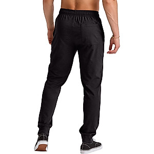 Hanes Originals Men's Joggers with Pockets, Tri-Blend Jersey, Black, Small