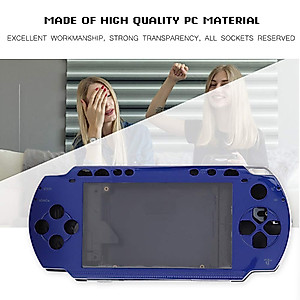 Pomya Full Housing Case Coverfor PSP, Replacement Anti-drop Shell Set with Buttons Kit for PSP 1000 Replacement Shell(Blue)