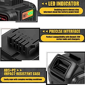 liangjia 2 Packs Upgraded 9.0Ah 20V Max Lithium-ion Replacement Battery Compatible with De-Walt DCB200 Series Cordless Power Tools