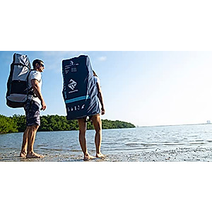 Boardworks Lūnr Inflatable Stand-Up Paddle Board (iSUP) | SUP Package Includes Three Piece Paddle, Carry Bag, Leash, Phone Case and Pump (SUP) Complete Kit | 10’5”, Blue/White