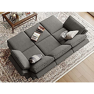 Belffin Sectional Sleeper Bed Modular Sectional Sleeper Sofa Convertible Sectional Couch Bed Set Grey