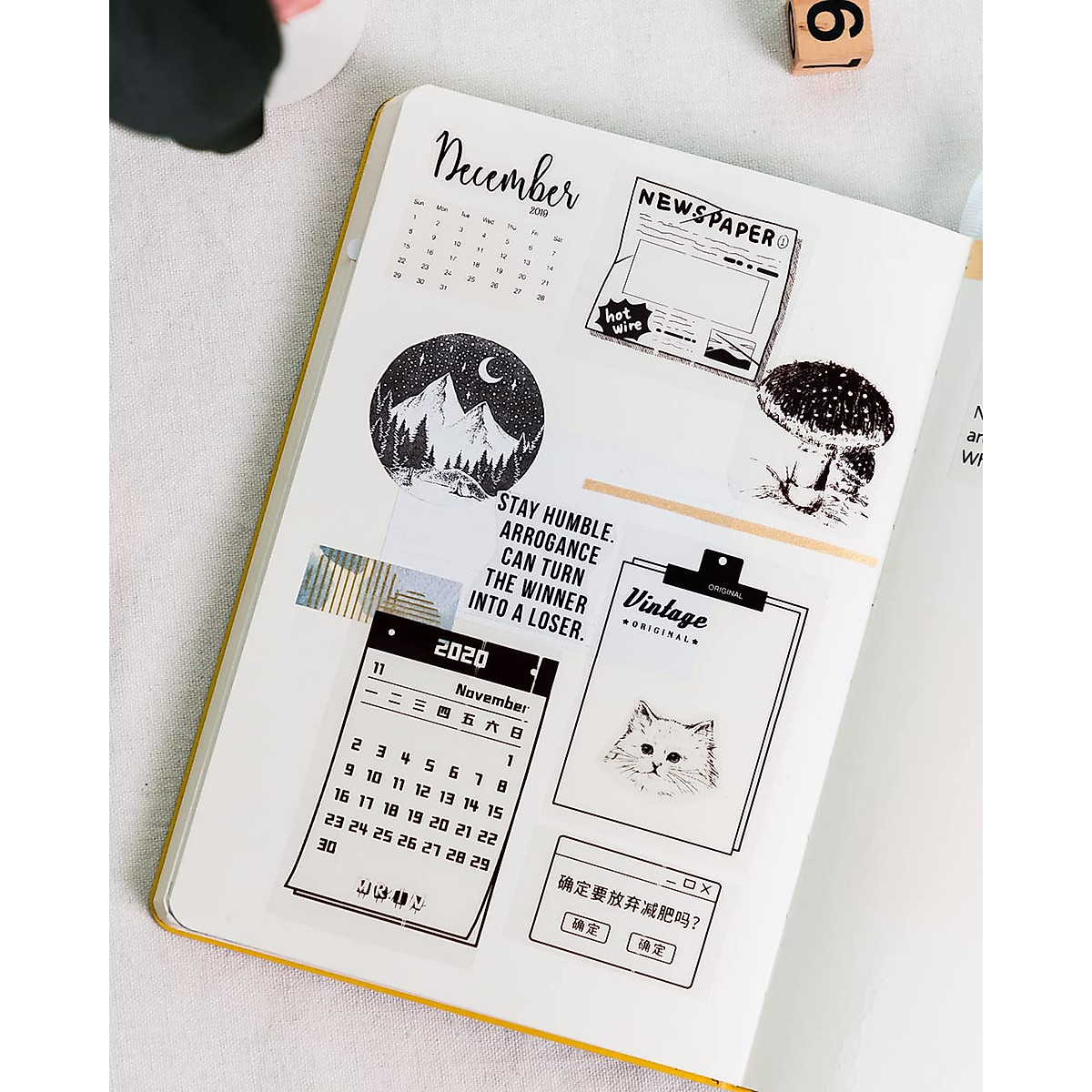 Phomemo Transparent Adhesive Thermal Sticker Paper 50mm, Compatible With Phomemo M02/M02S/M02 PRO/M03/M03AS/M04S/M04AS Mini Thermal Printer, Black Text, 3 Rolls