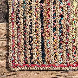 nuLOOM Aleen Braided Cotton/ Jute Area Rug, 3' x 5', Multi