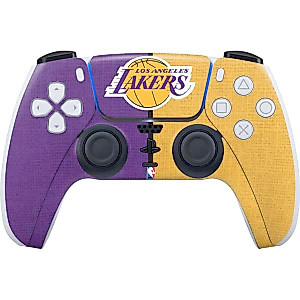 Skinit Decal Gaming Skin Compatible with PS5 Controller - Officially Licensed NBA Los Angeles Lakers Canvas Design