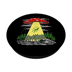 Mushroom Alien Abduction Psychedelic Space UFO Hippie Fungi PopSockets PopGrip: Swappable Grip for Phones & Tablets