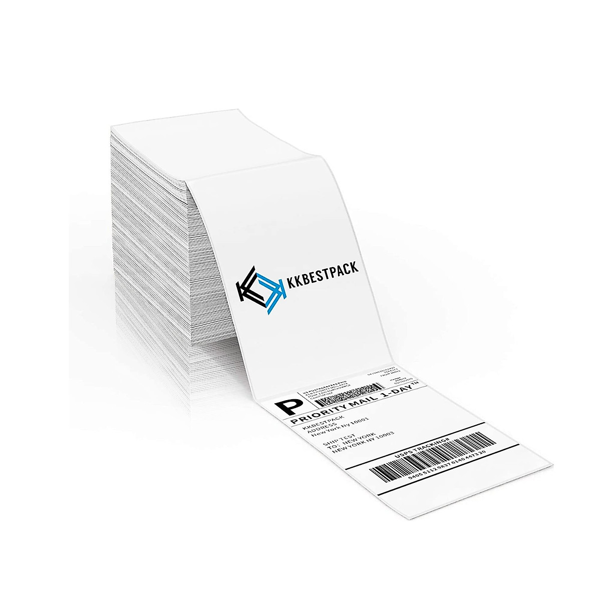 KKBESTPACK Fan Fold 4”x 6”Direct Thermal Shipping Labels (Pack of 500)