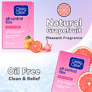 Oil Absorbing Tissues Oil Control Film, Oil Blotting Paper Same Series with Clean & Clear Oil Absorbing Facial Sheets for Oily Skin, 60 sheets Blue + 50 sheets Pink