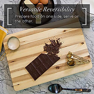 Large Acacia Wood Cutting Board by Door 56 Co 18 x 12 x 1.5 Thick Reversible Chopping Block with Juice Groove