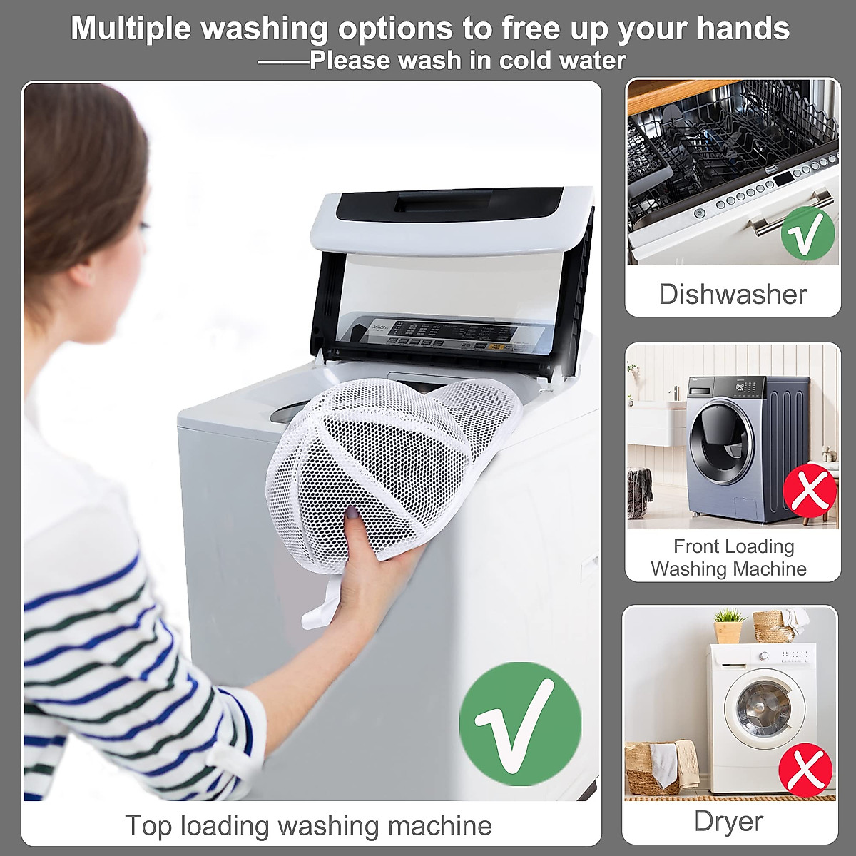 MAGTSMEI Hat Washer for Baseball Caps, 1Pack Hat Cleaner for Baseball Caps, Hat Storage Hat Holder cage for Dishwasher, Foldable Washing Hat Rack Protector Organizer for Flat & Curved Hats