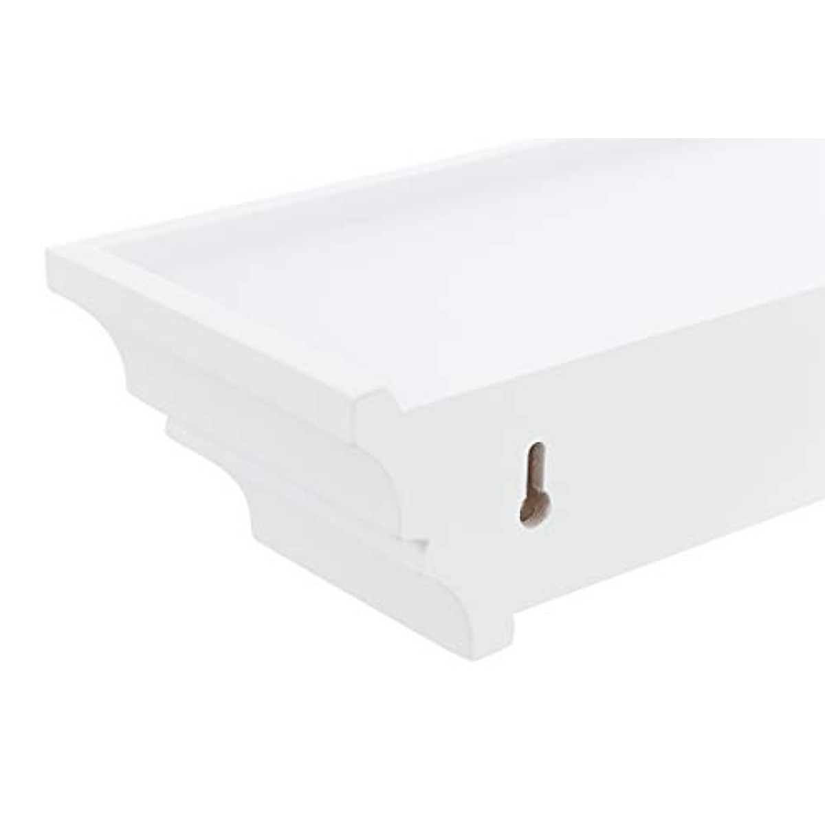 kieragrace Madison Contoured Floating Wall Shelf - White, 16", Set of 3