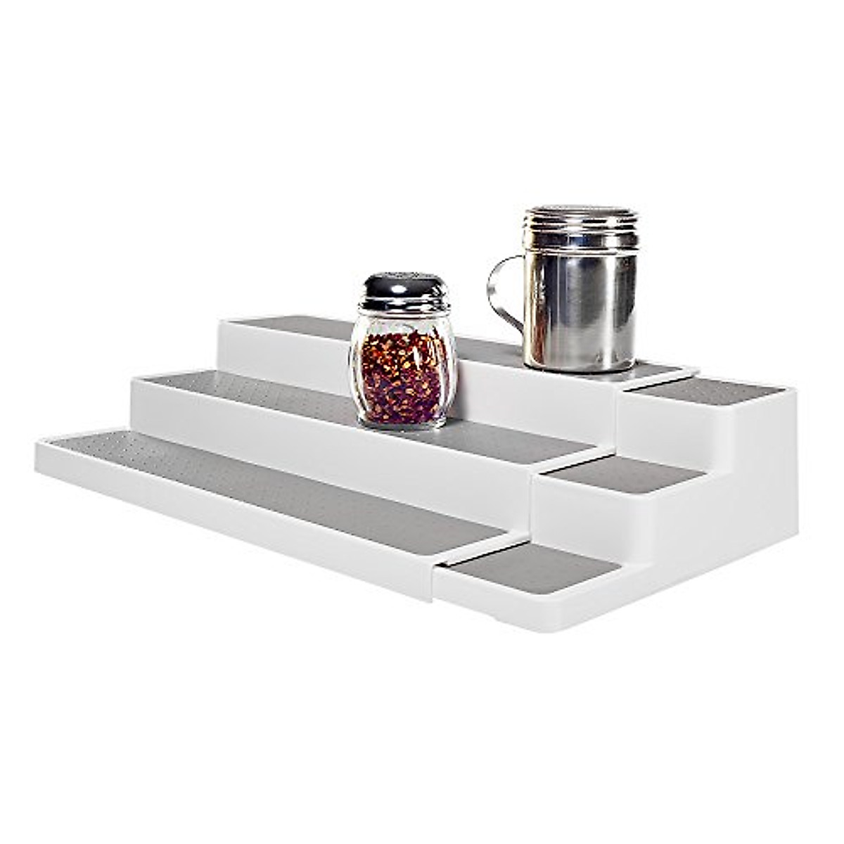 Madesmart Shelf Organizer Cabinet Collection, Fit Shelves, Soft-Grip Surface, Non-Slip Feet & BPA-Free, Large, White Expandable