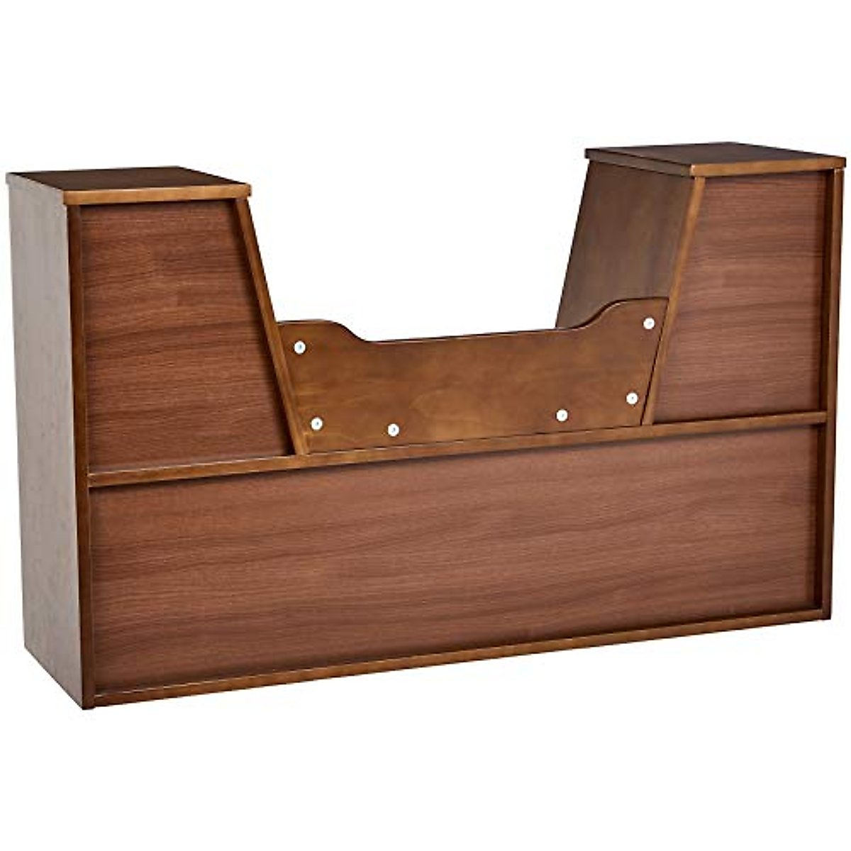 Amazon Basics Kids 4-Cube Bookcase With Reading Nook and 6 Shelves for Storage, Espresso, 11.8" D x 40.1" W x 24" H