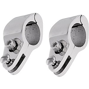 2Pcs Boat Bimini Top Hinged Jaw Slide, Stainless Steel 316 Marine Boat Canopy Tube Clamp Fitting Boat Accessories (Type: with Lock nut, 1 1/4inch)
