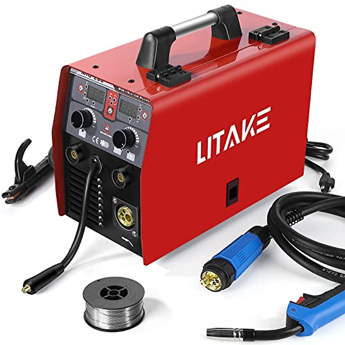 LITAKE 3 in 1 Digital MIG Welder, 200Amp 110/220V Dual Voltage Welding Machine，Suitable for MIG(2T/4T)/Lift TIG/Stick