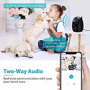 NETVUE Indoor Camera, 1080P FHD 2.4GHz WiFi Pet Camera, Home Camera for Pet/Baby, Dog Camera 2-Way Audio, Indoor Security Camera Night Vision, AI Human Detection, Cloud Storage/TF Card, Black