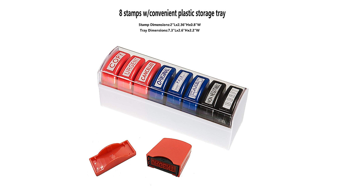 Reliancer Set of 8 Self Inking Office Stamps