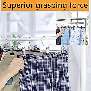 Pant Hangers, Skirt Hangers with Clips Jeans Hangers Metal Pant Hangers Trouser Clip Hangers Heavy Duty Clip Pants Hangers Ultra Thin Space Saving - 20 Pack